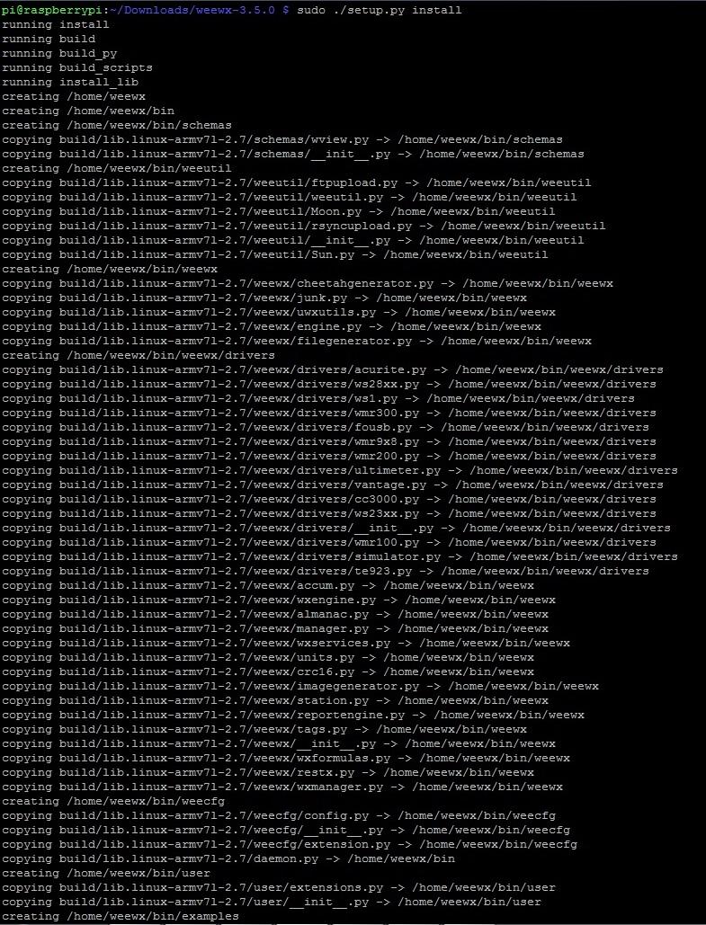 Raspberry pi Weewx installieren Wetterstation Datenlogger Software ...